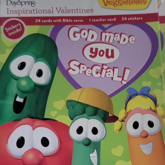 Other | New Dayspring Veggie Tales Inspirational Valentines Cards ...